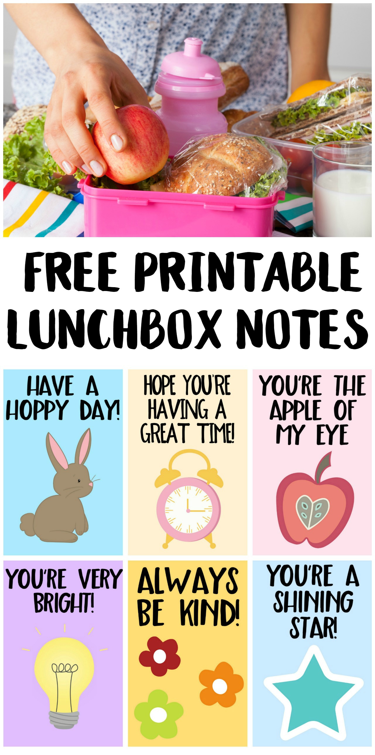 Make Healthy School Lunches Easier | Free Printable Lunchbox Notes ...
