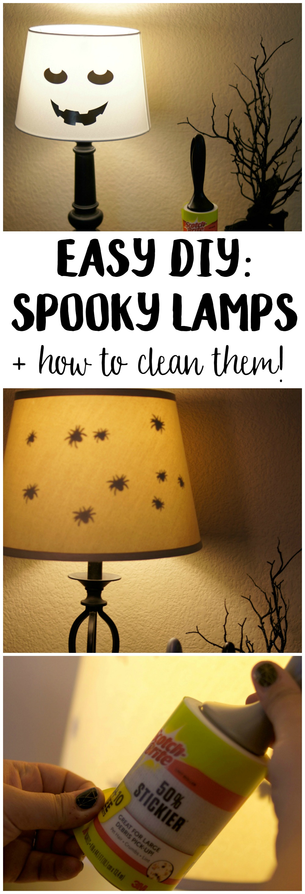 Easy DIY Spooky Halloween Lamp Tutorials - {Not Quite} Susie Homemaker