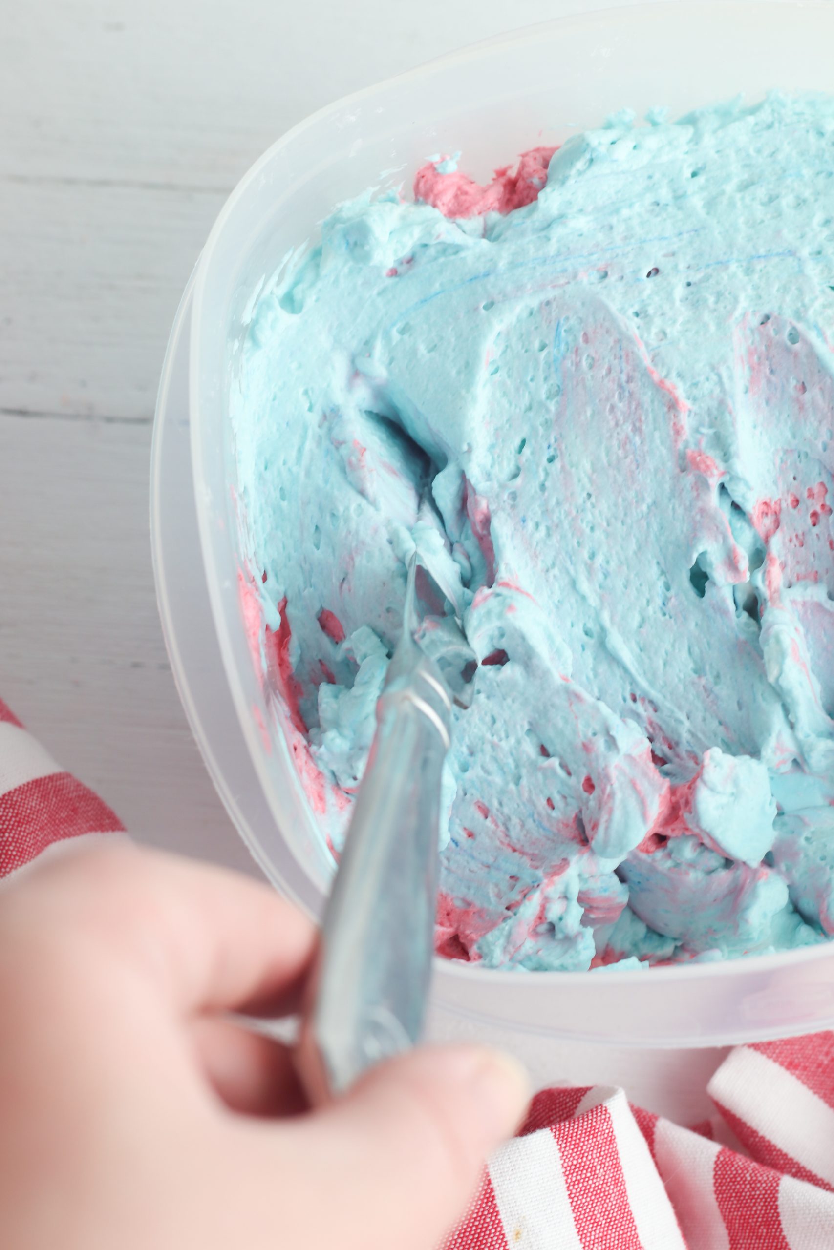 Homemade Red, White & Blue Kool-Aid Ice Cream - {Not Quite} Susie Homemaker