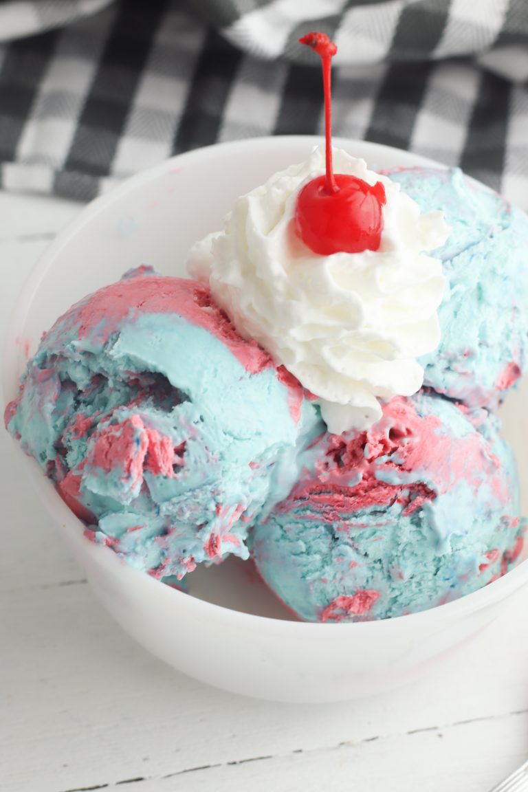 Homemade Red, White & Blue Kool-Aid Ice Cream - {Not Quite} Susie Homemaker