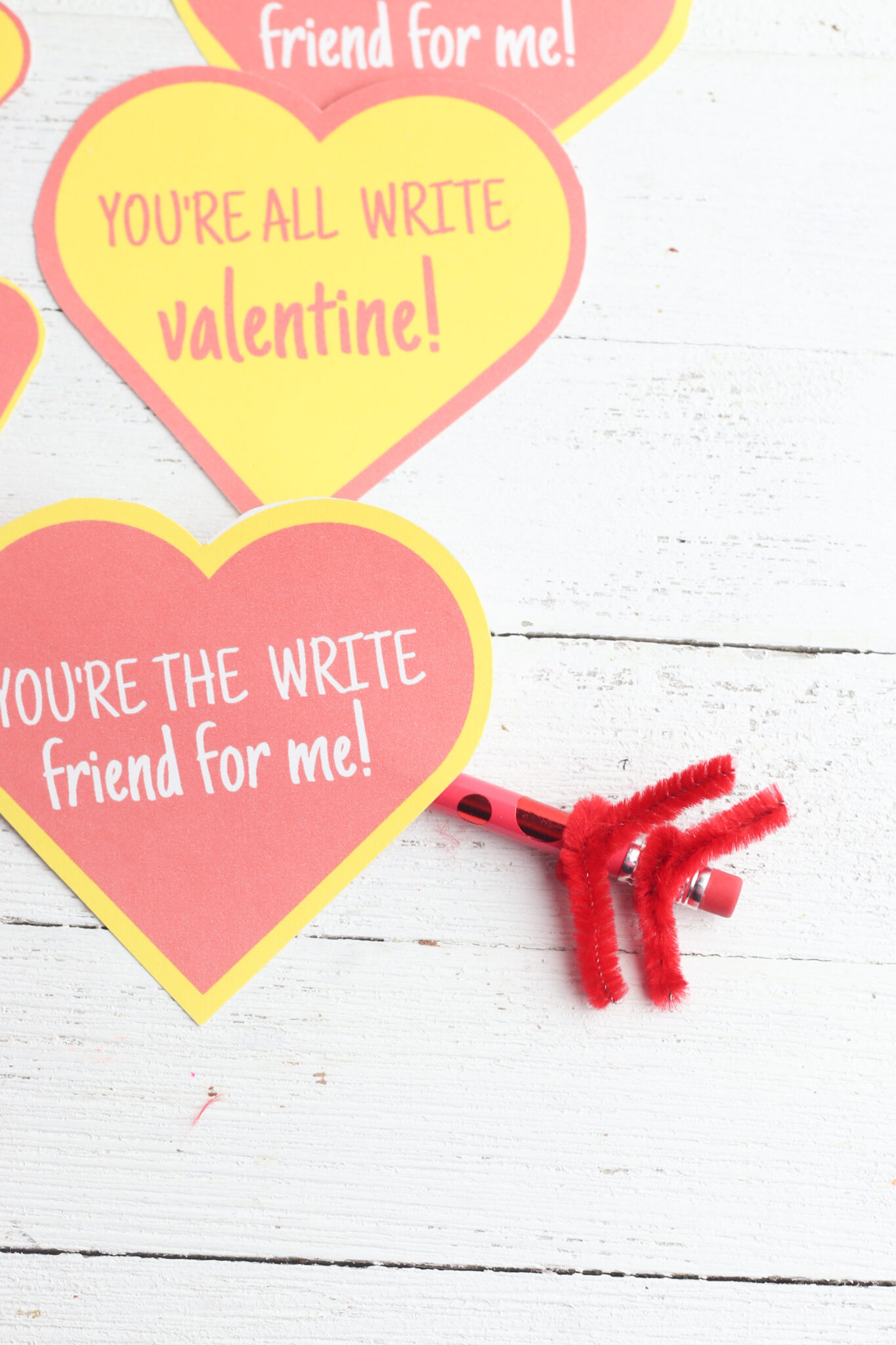 Free Printable Classroom Valentine's Day Cards - Pencil Valentines ...